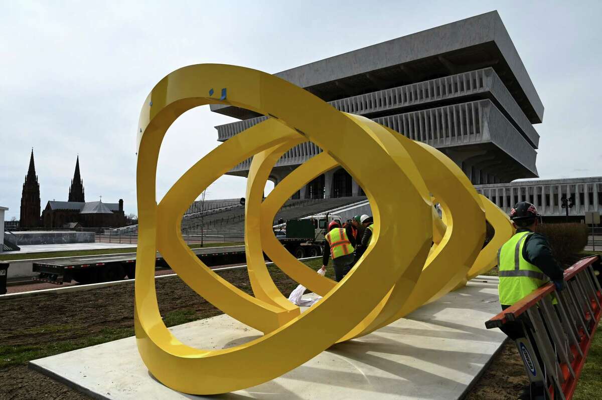 Trio sculpture gets new home at Empire State Plaza