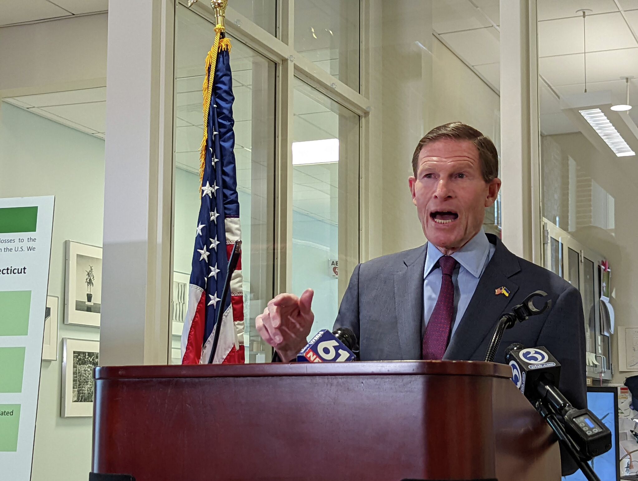 Blumenthal has 'successful' surgery after breaking leg at UConn parade