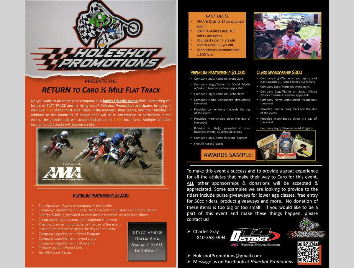 Holeshot Promotions set to bring flat track racing back to the Thumb c