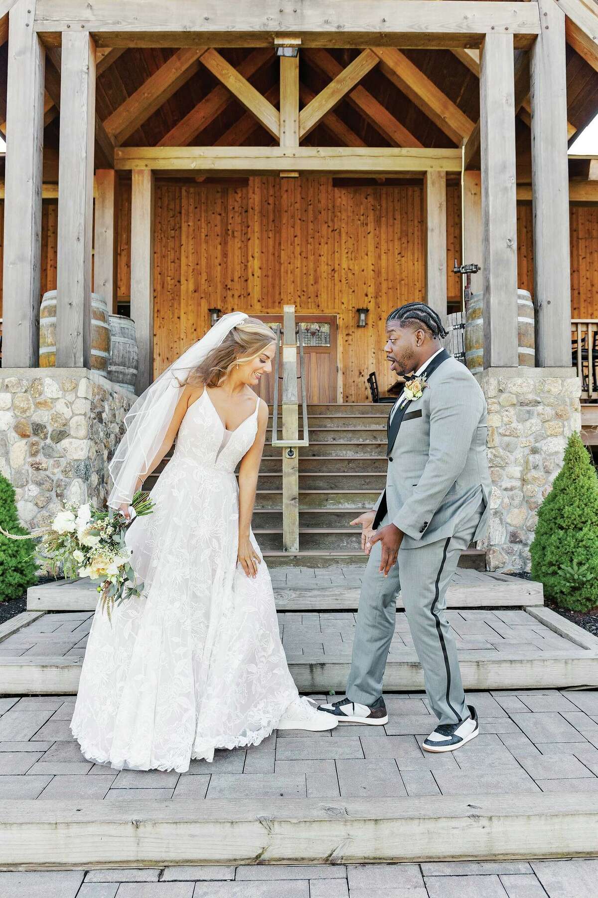 A CT couple keeps their vineyard wedding fun and casual