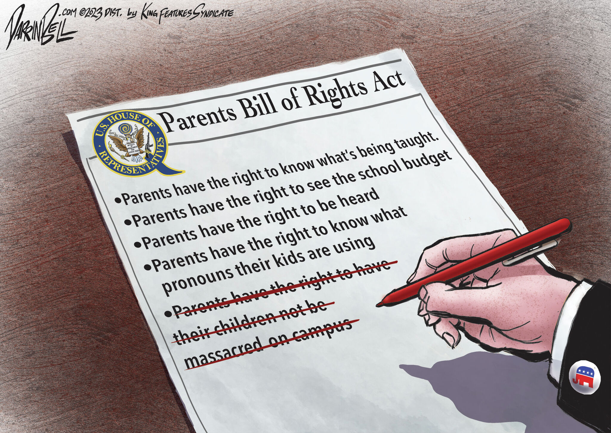 Cartoon Of Rights Paper