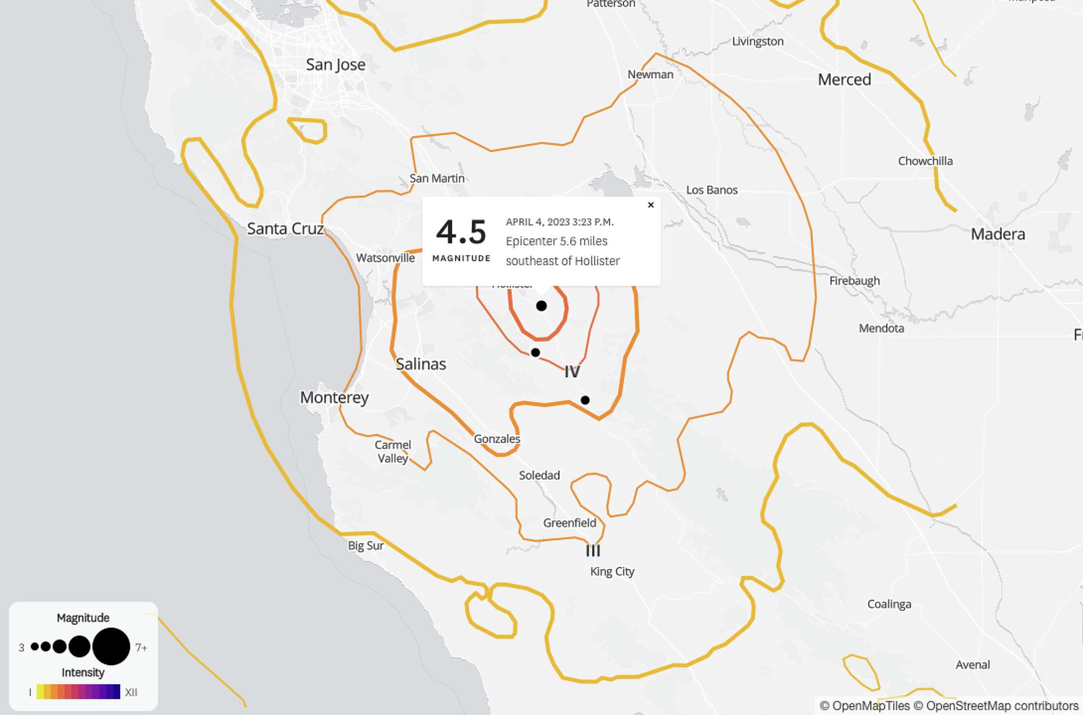 4.5 earthquake in San Benito County jolts Bay Area