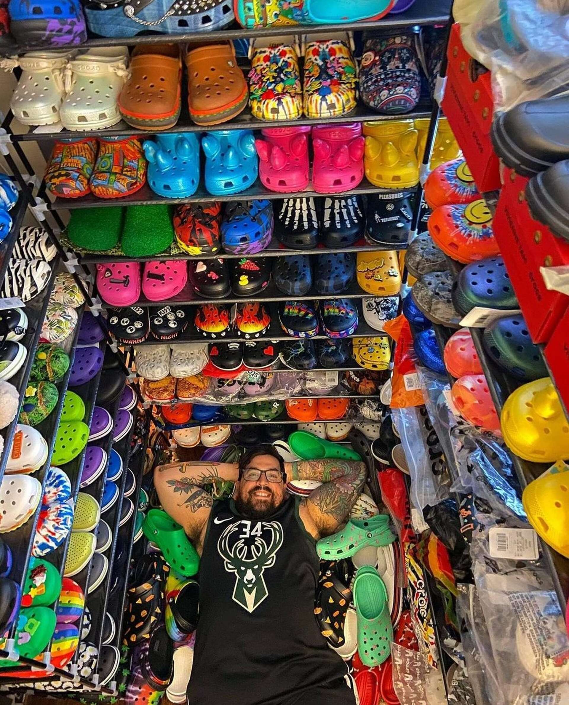 CT 'Croc King' has 2,000+ pairs of Crocs, aims to set record