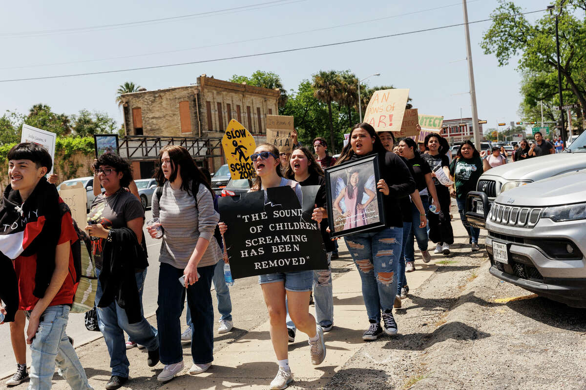 Uvalde students leave school in walkout over gun safety