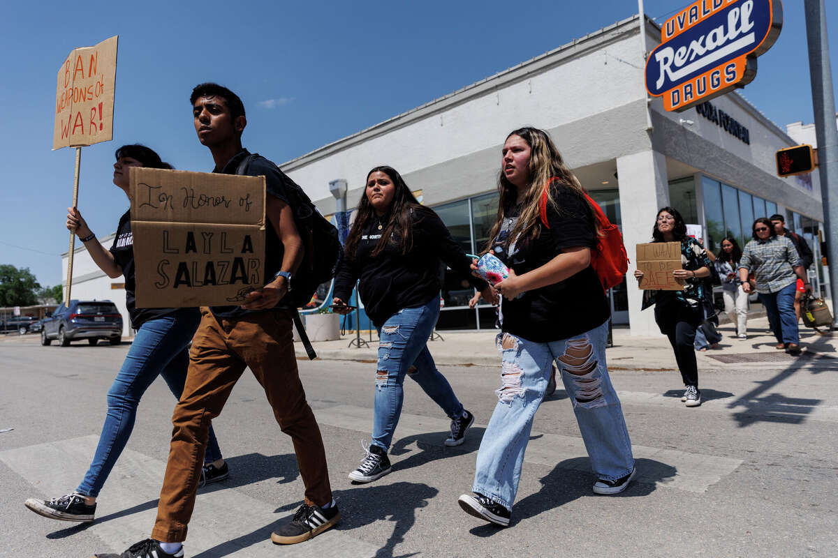 Uvalde students leave school in walkout over gun safety