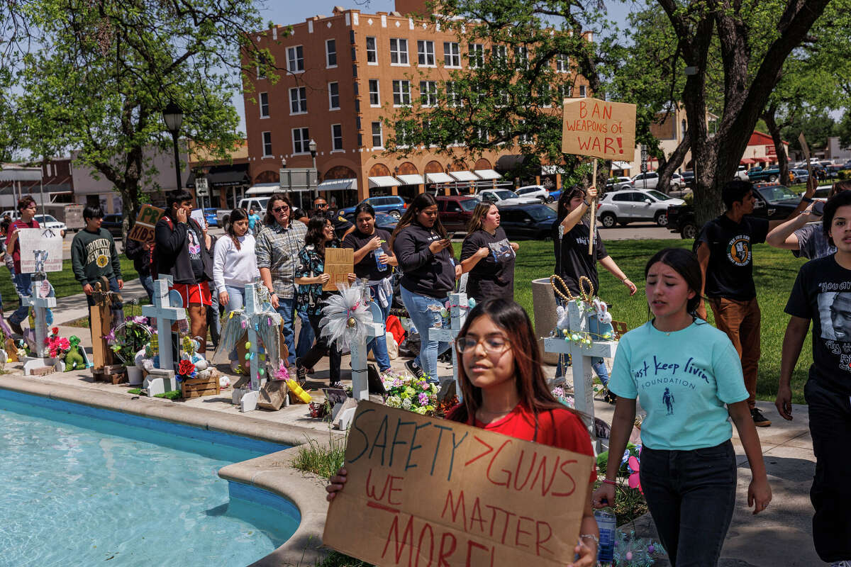 Uvalde students leave school in walkout over gun safety