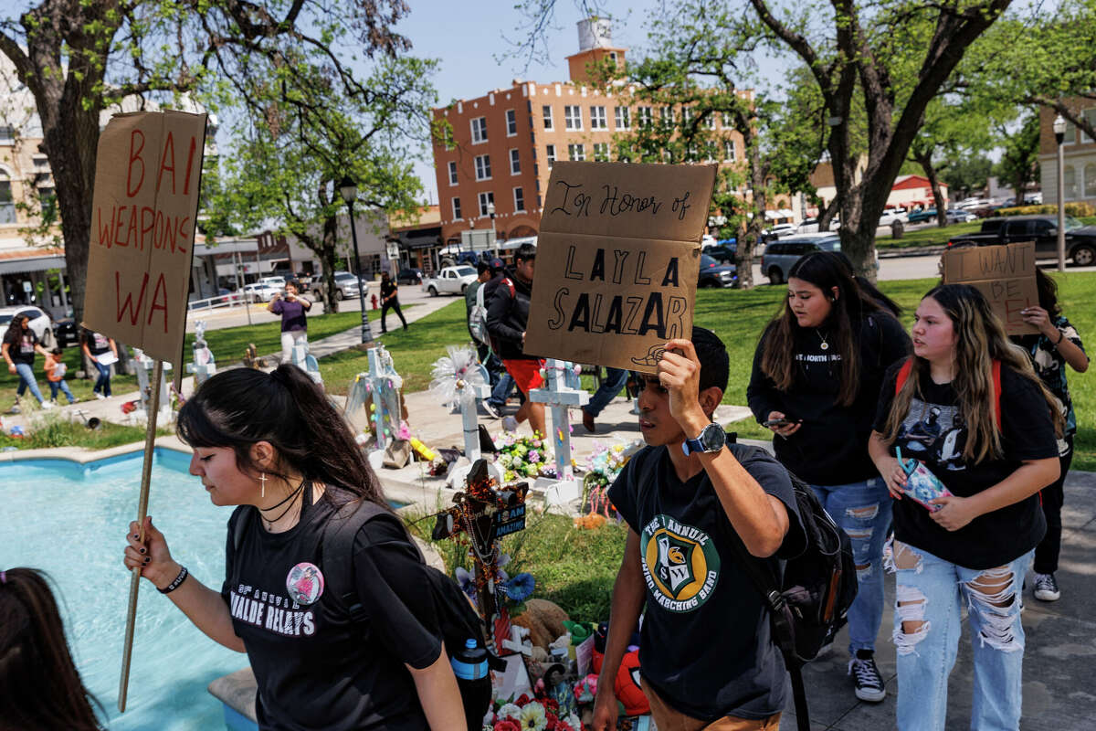 Uvalde students leave school in walkout over gun safety
