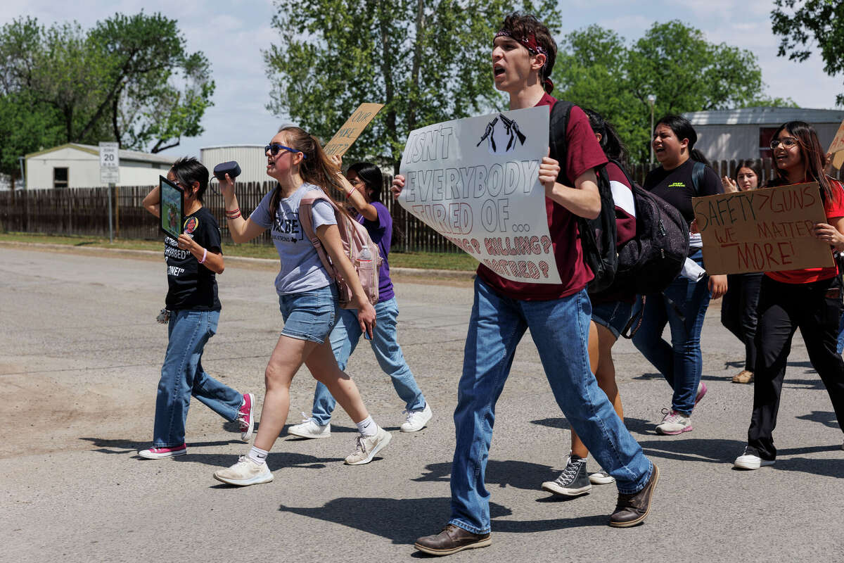 Uvalde students leave school in walkout over gun safety
