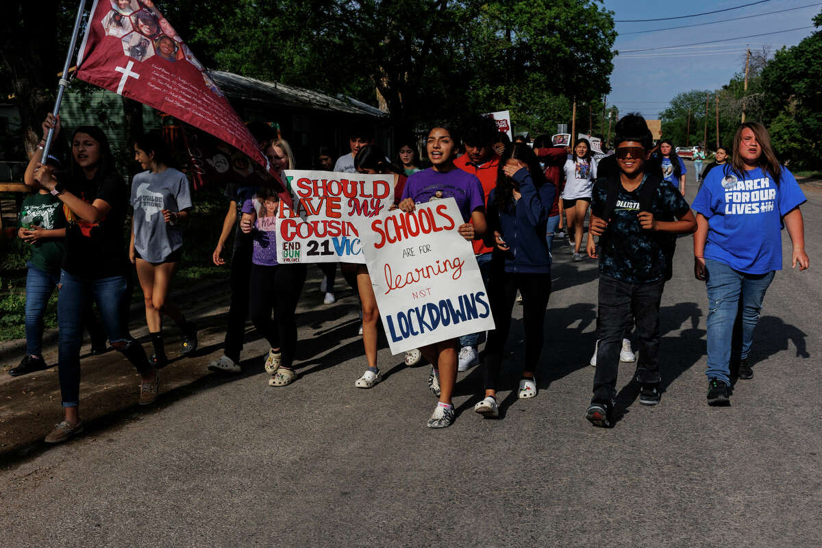 Uvalde students leave school in walkout over gun safety