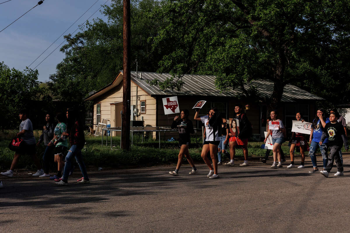 Uvalde students leave school in walkout over gun safety