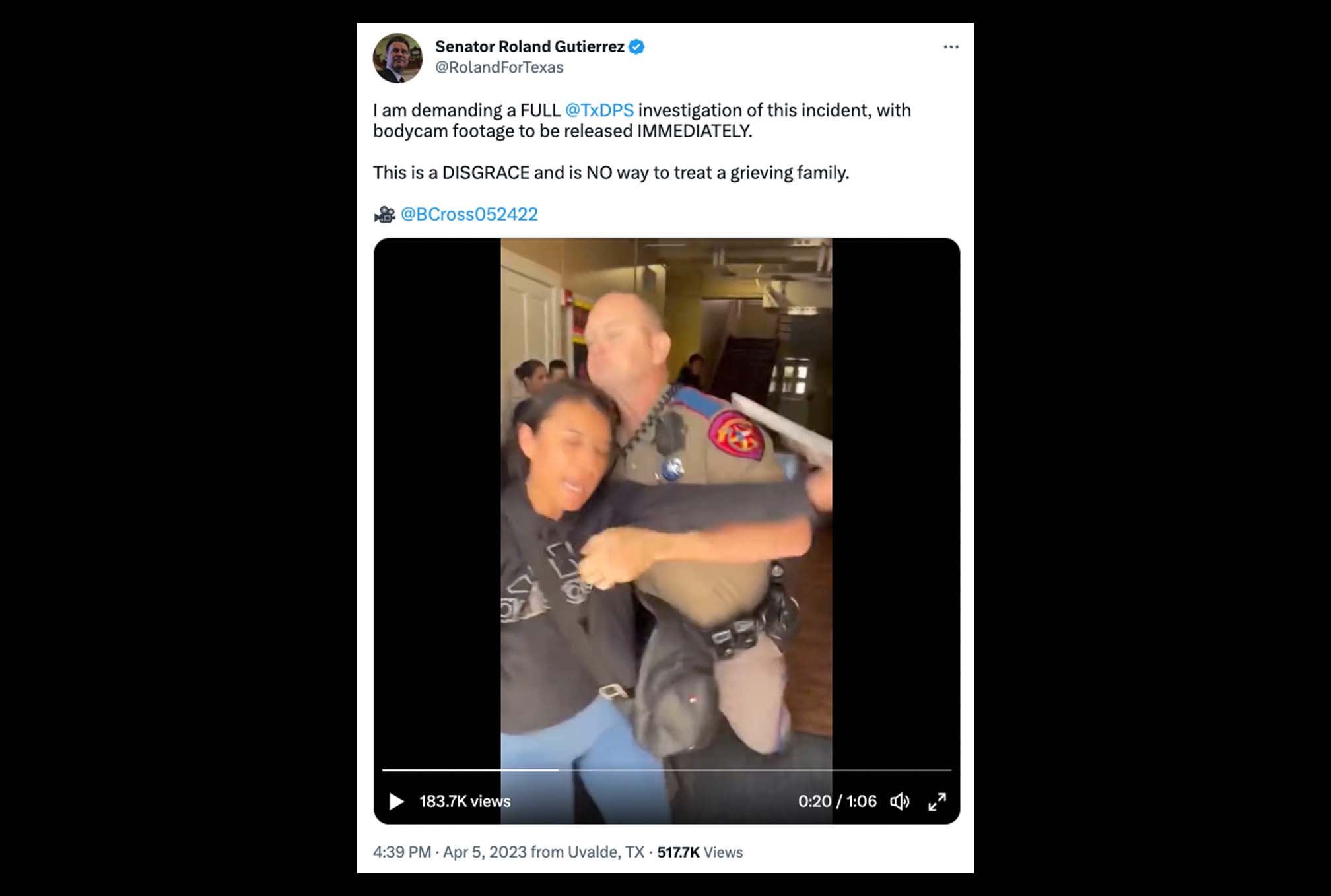 Video shows DPS trooper pushing Uvalde victim's mom during scuffle