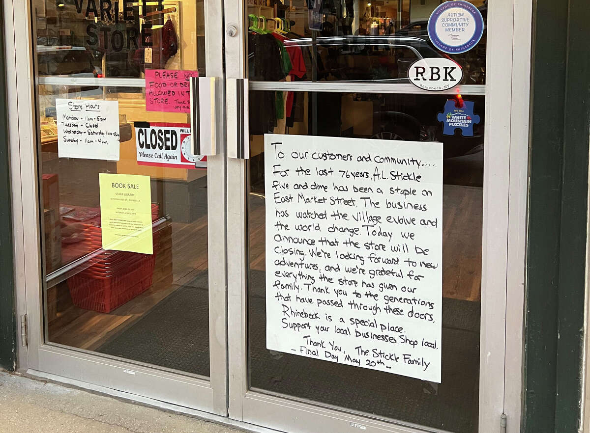 Rhinebeck's A.L. Stickle Variety Store closing in May