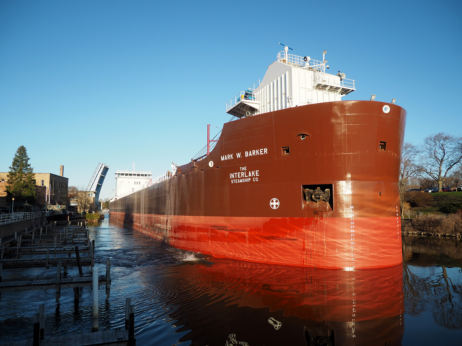 Manistee sees ship Mark W. Barker for the first time
