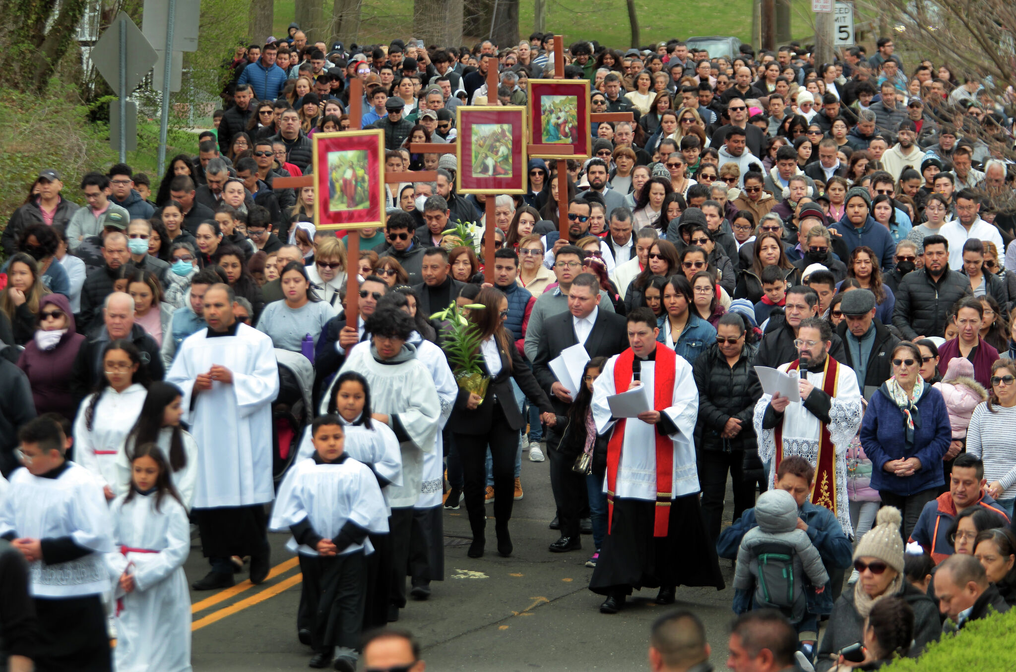 Photos: Hundreds turn out for Good Friday procession in Stamford