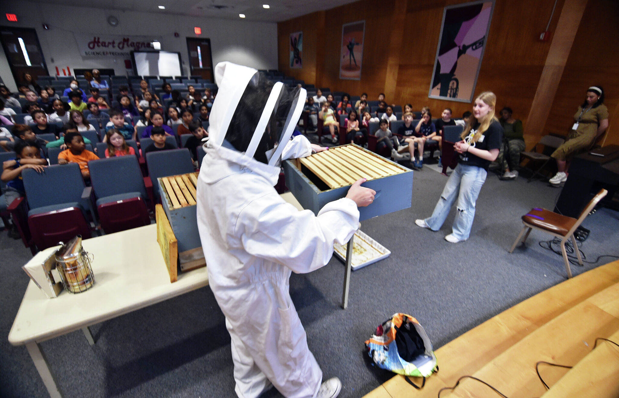 In Photos: Stamford's Westhill High bee club talks bees at Hart