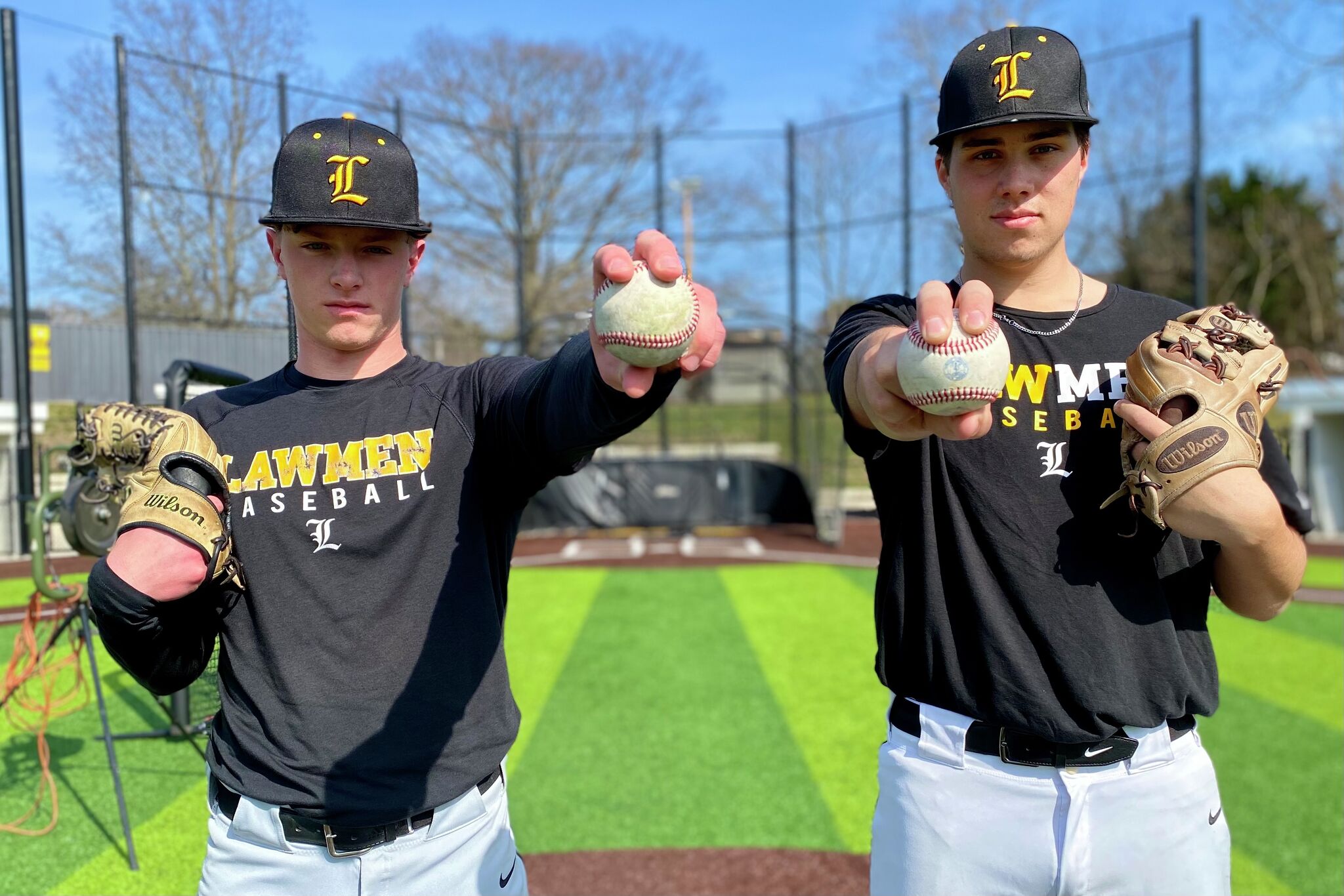 Law baseball players Hunter Hoxie and Declan Wywoda have a tight bond