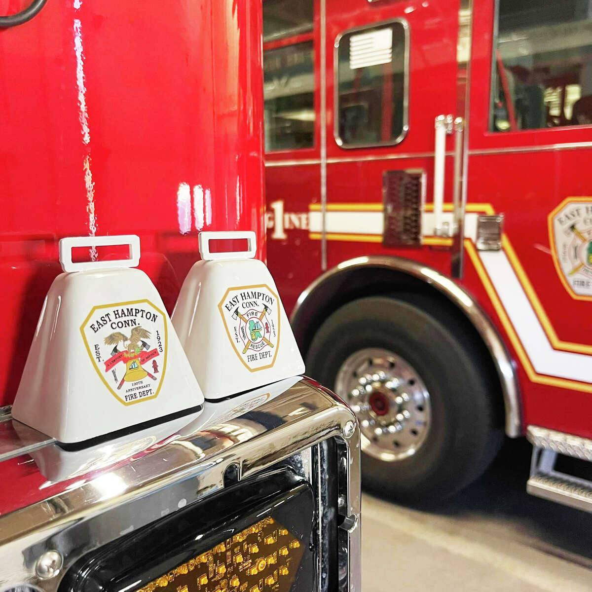 East Hampton CT fire department marks 100 years with Bevin cowbells