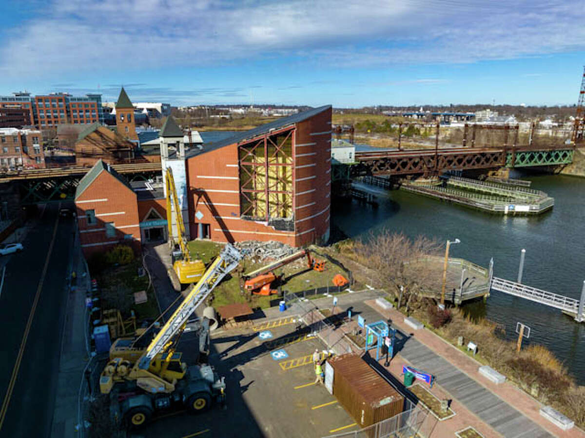 Norwalk bridge project ramps up as theater comes down, brick by brick