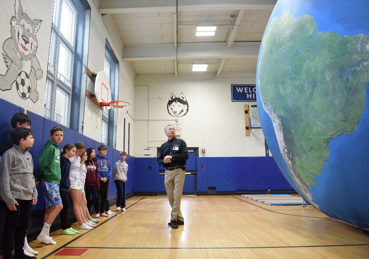 In Photos: Darien students learn inside giant inflatable globe