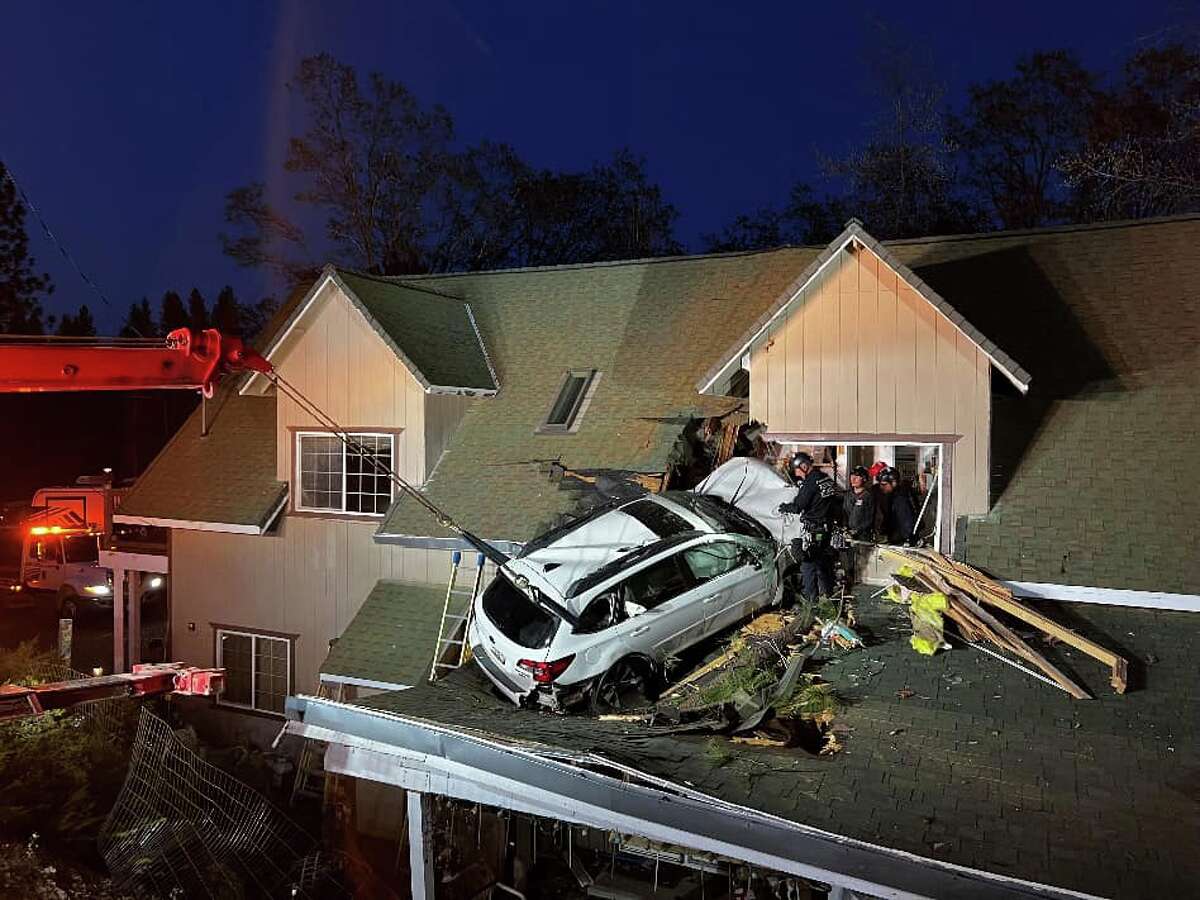 Car crashes into second story of Northern California house Car crashes into second story of Northern California house