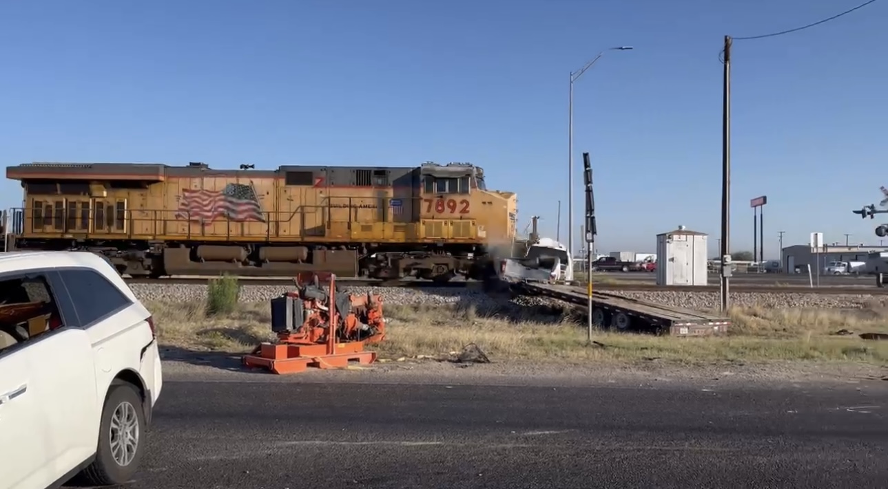 Train in West Texas smashes into truck after fatal crash