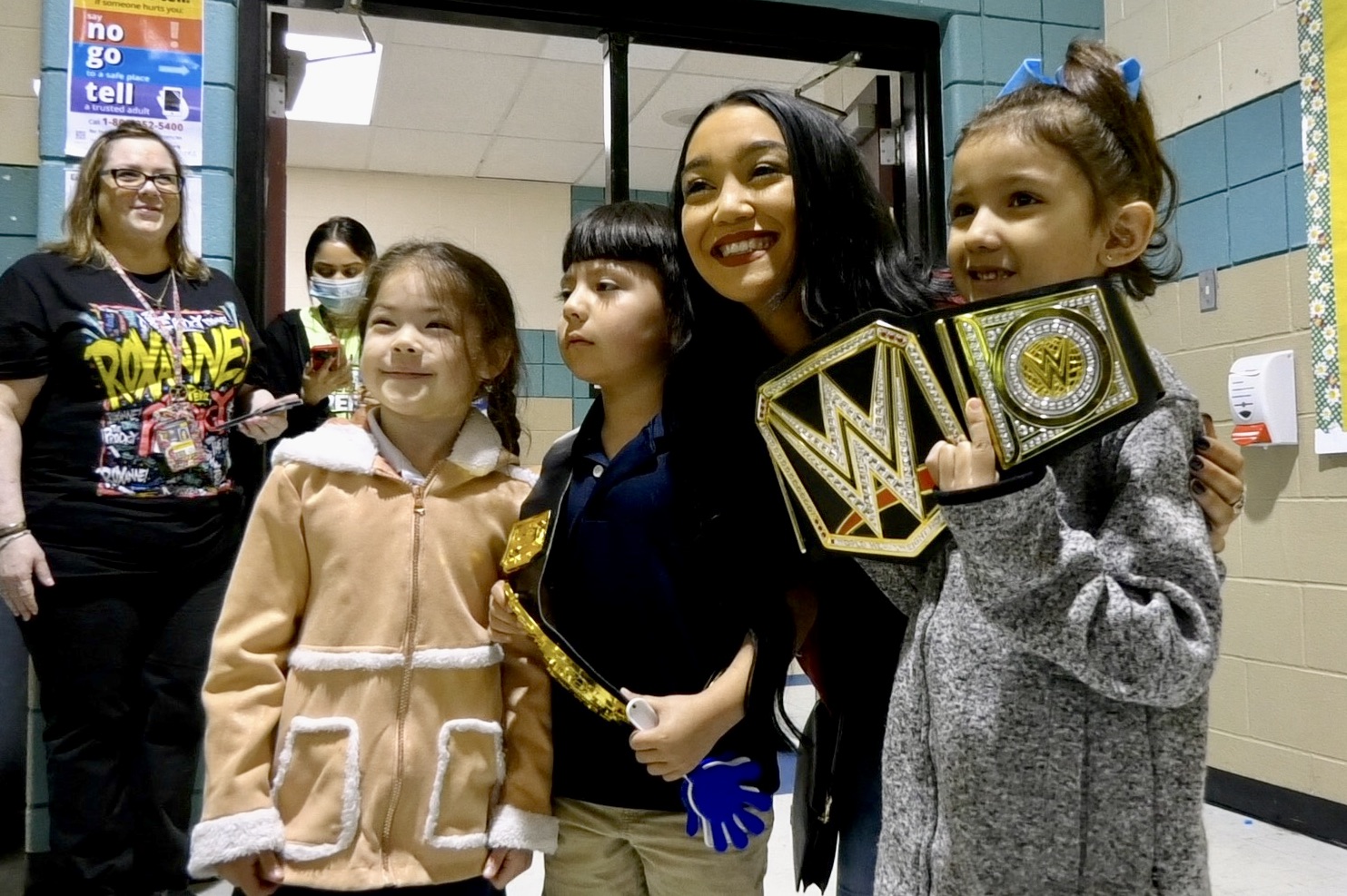 WWE Superstar Roxanne Perez motivates students in hometown visit
