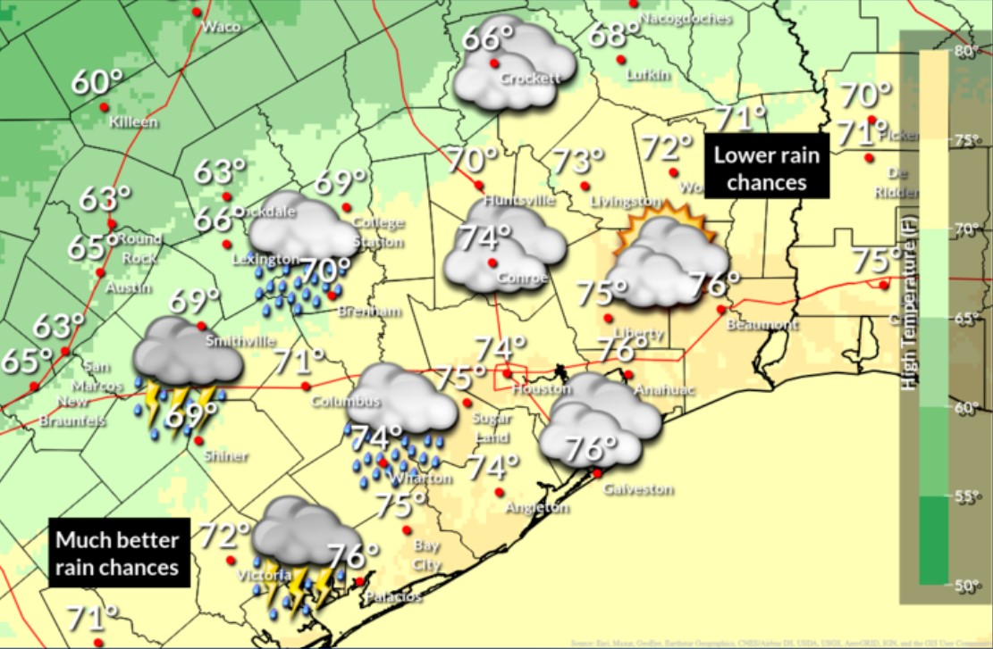 Houston weather: Rainy pattern forecast Sunday through Tuesday
