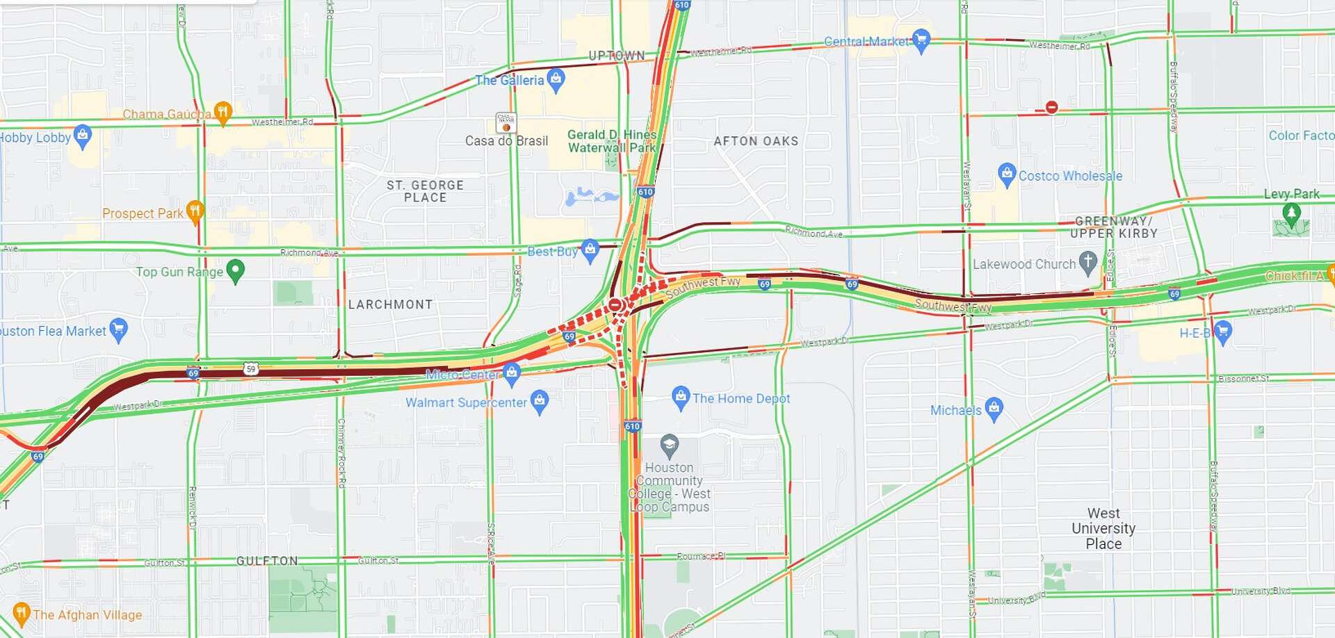 Houston traffic: 'Parking lot' delays reported around Galleria
