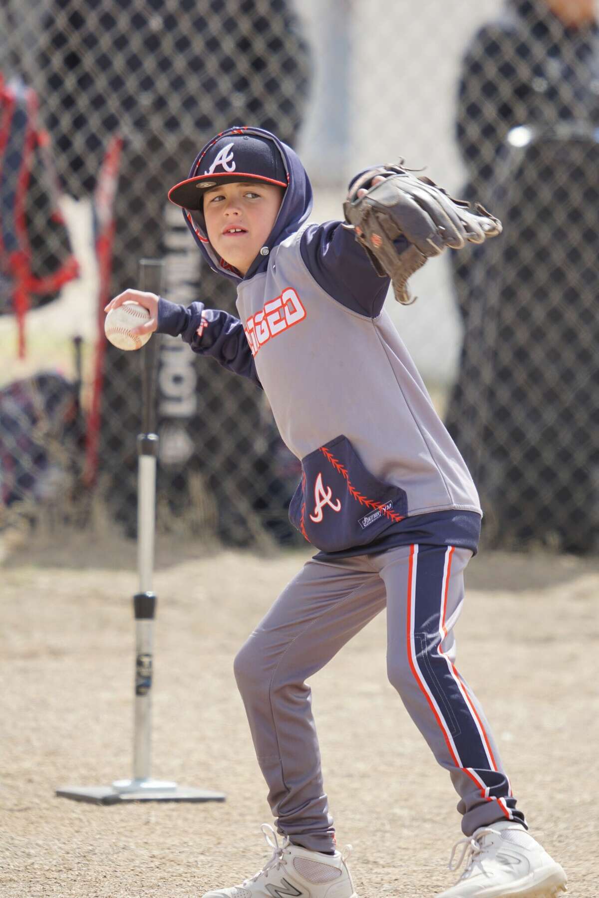 Brian Klein spends time with Plainview Avenged 9u players