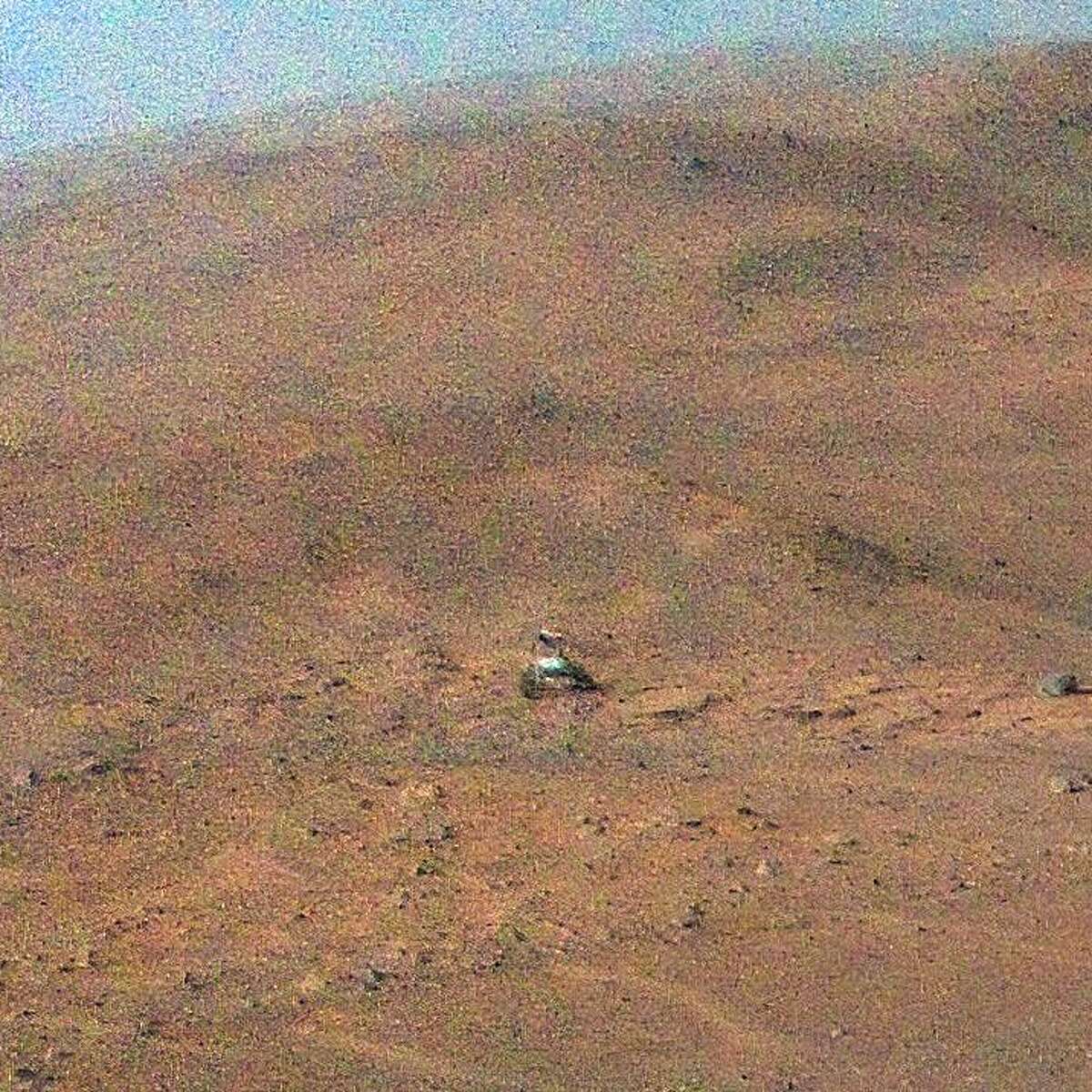Spot NASA's Perseverance rover in this aerial photo taken on Mars
