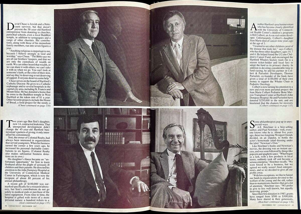 The Joys of Giving: 10 philanthropists in CT (Dec. 1987)
