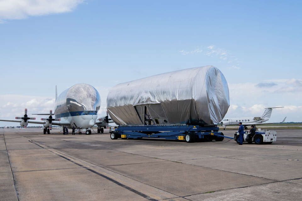 Super Guppy ships space shuttle part to Houston for new space station