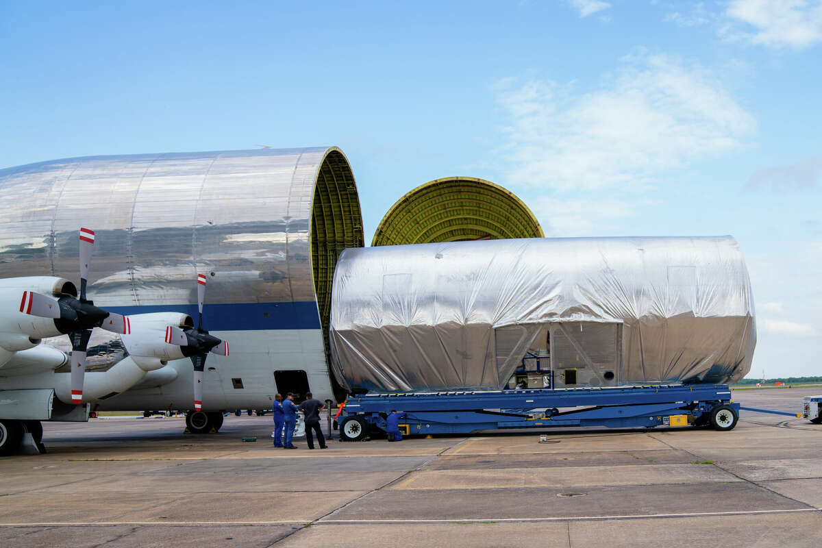 Super Guppy ships space shuttle part to Houston for new space station