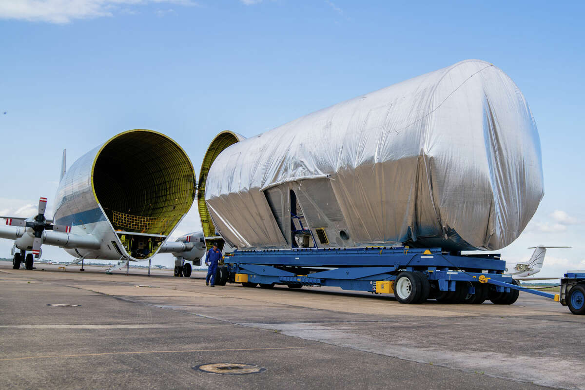 Super Guppy ships space shuttle part to Houston for new space station