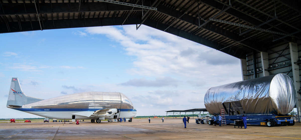 Super Guppy ships space shuttle part to Houston for new space station