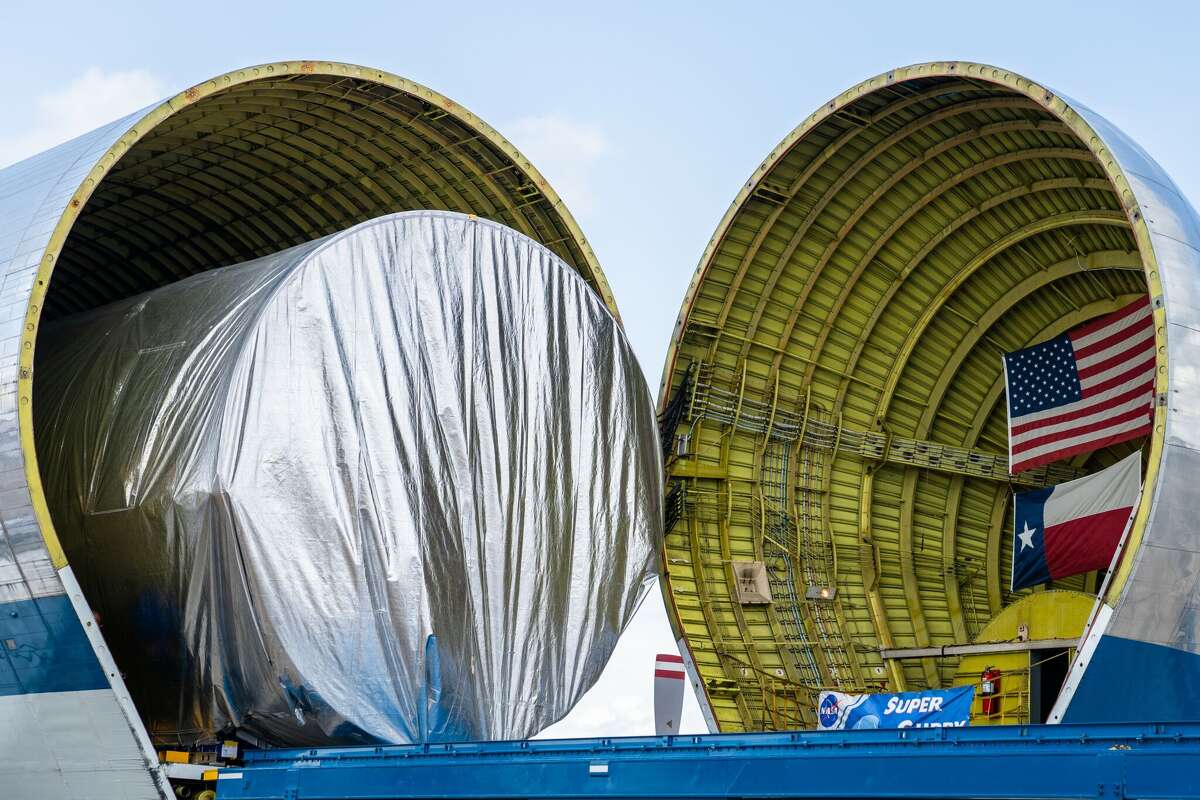 Super Guppy ships space shuttle part to Houston for new space station