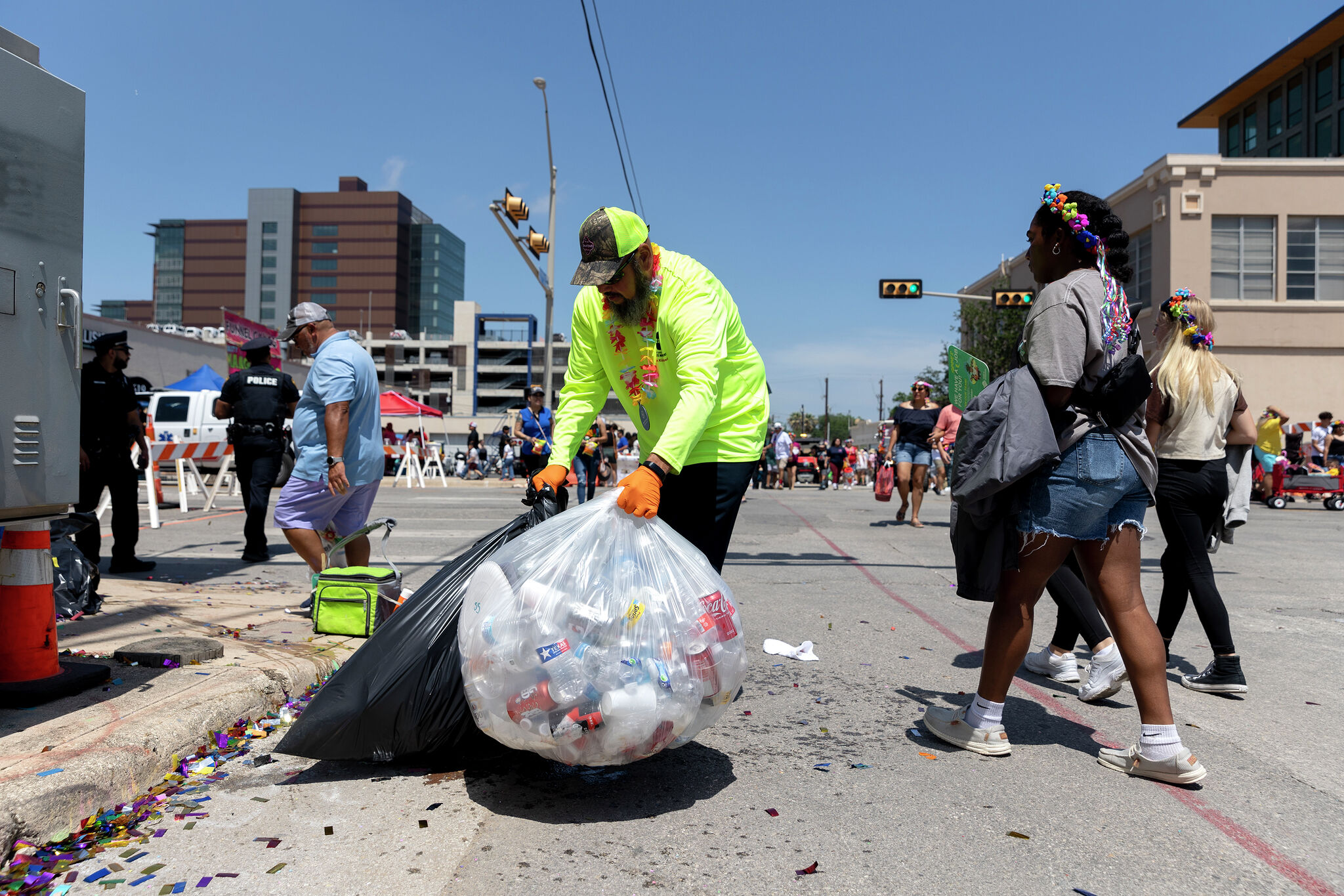 After Fiesta parades and parties, there's a big mess to clean up