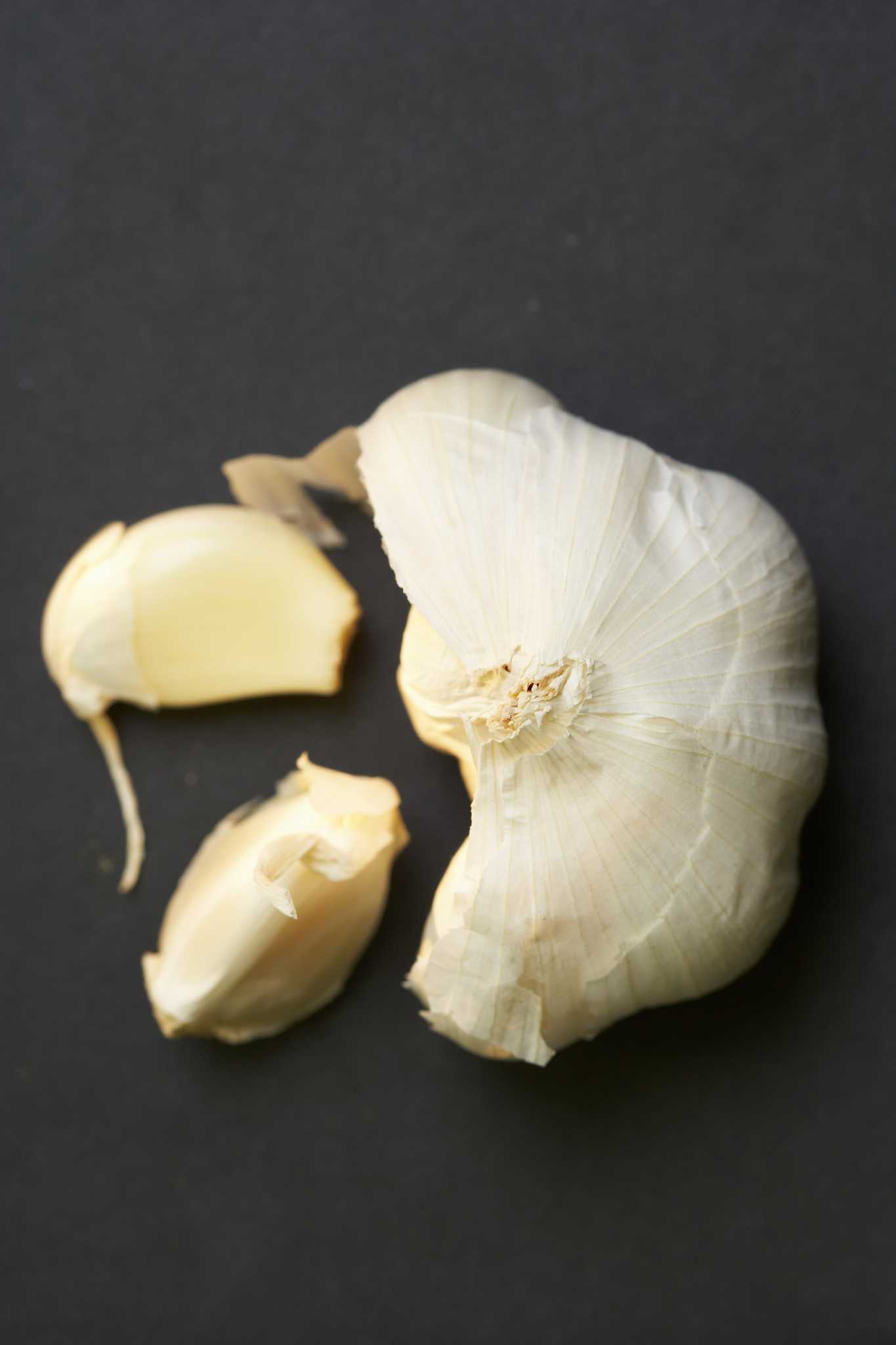 Garlic Is Growing Round Bulbs