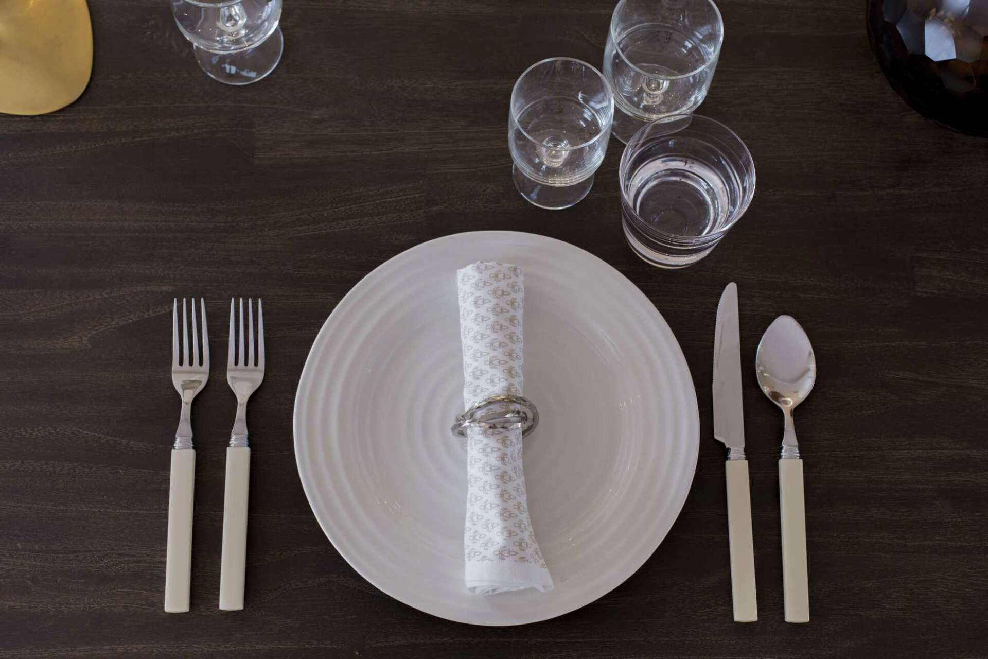 Table Settings for a Three-Course Lunch