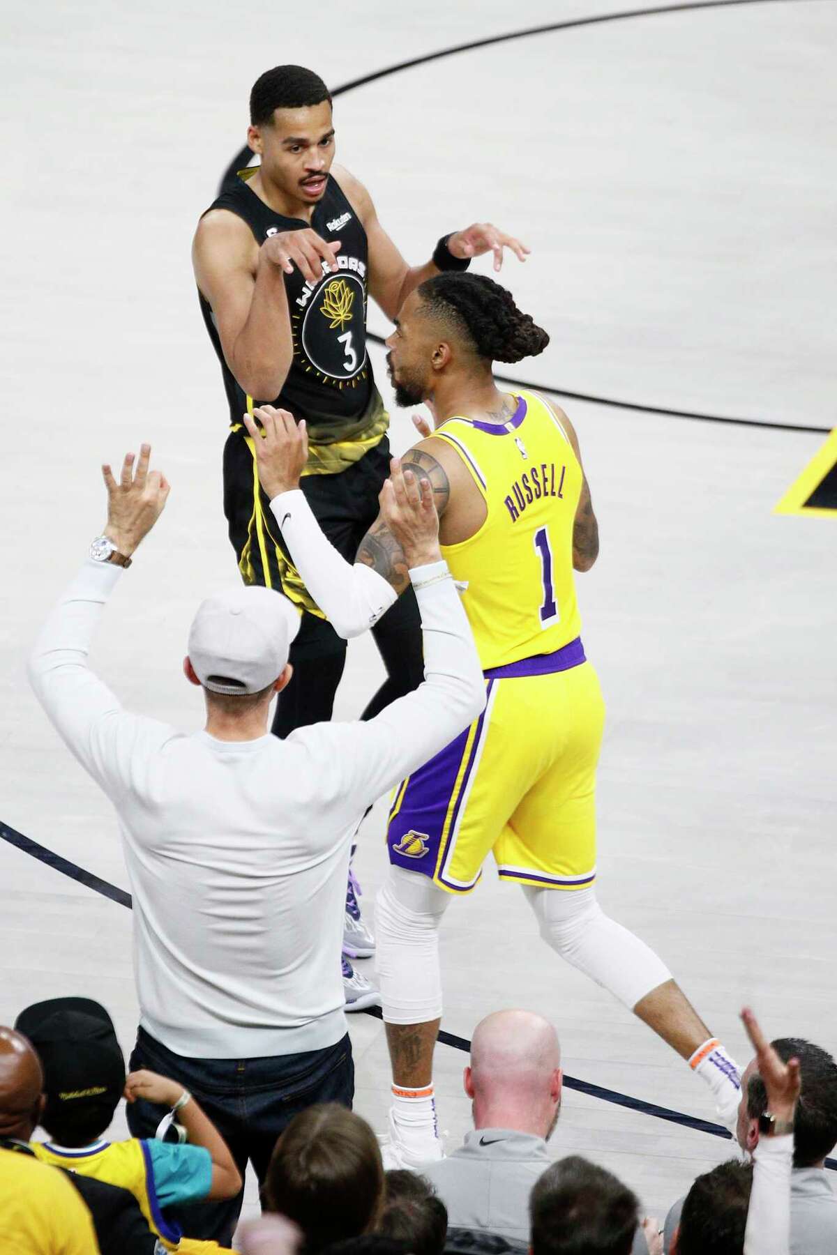 Furious Warriors rally thwarted as Lakers earn 117-112 win in Game 1