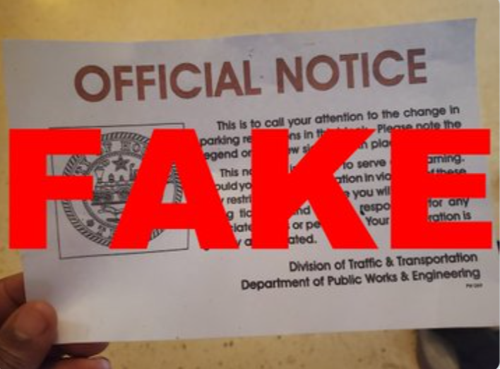 Houston Public Works warns of fake parking signs in Alief