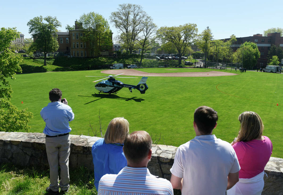 Greenwich police, EMS train for medevac helicopter landing