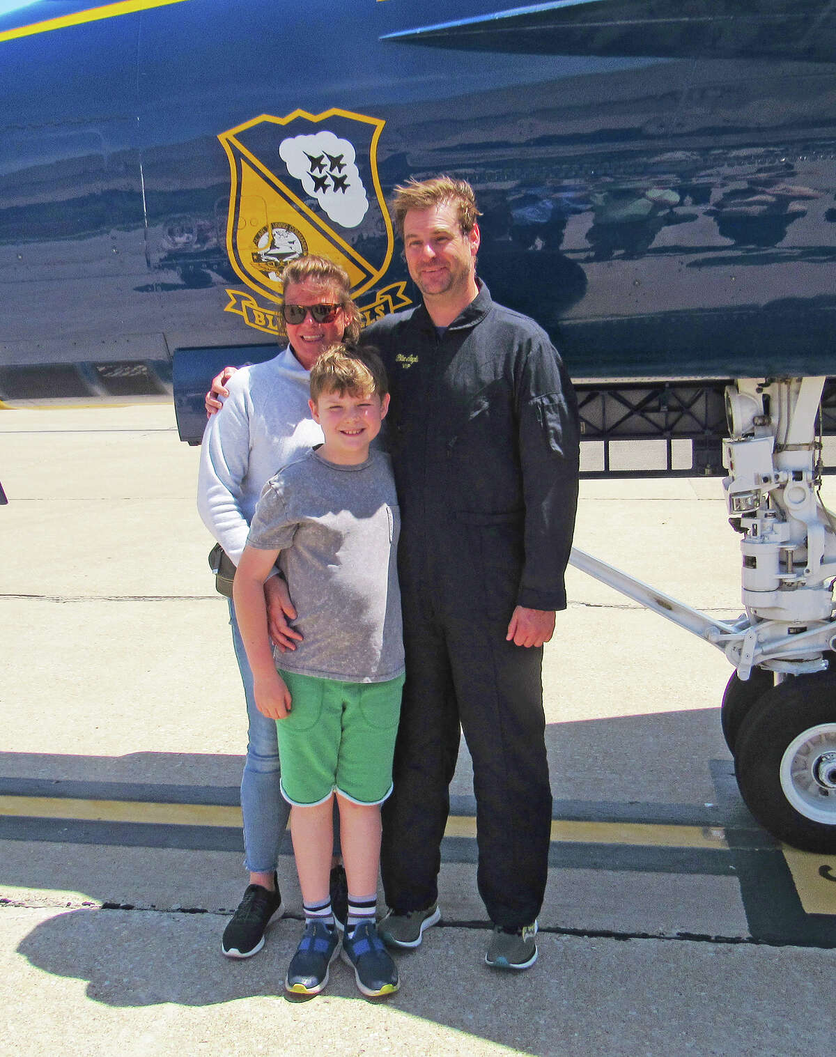 Collinsville principal Daniel Toberman flies with the Blue Angels