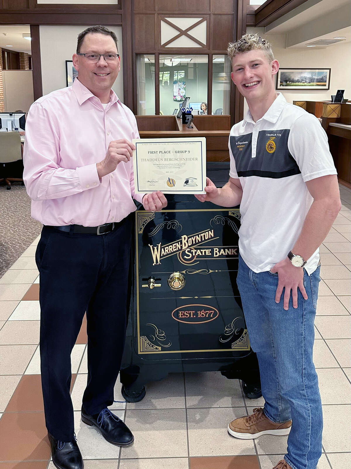 Bergschneider wins scholarship for essay on banking