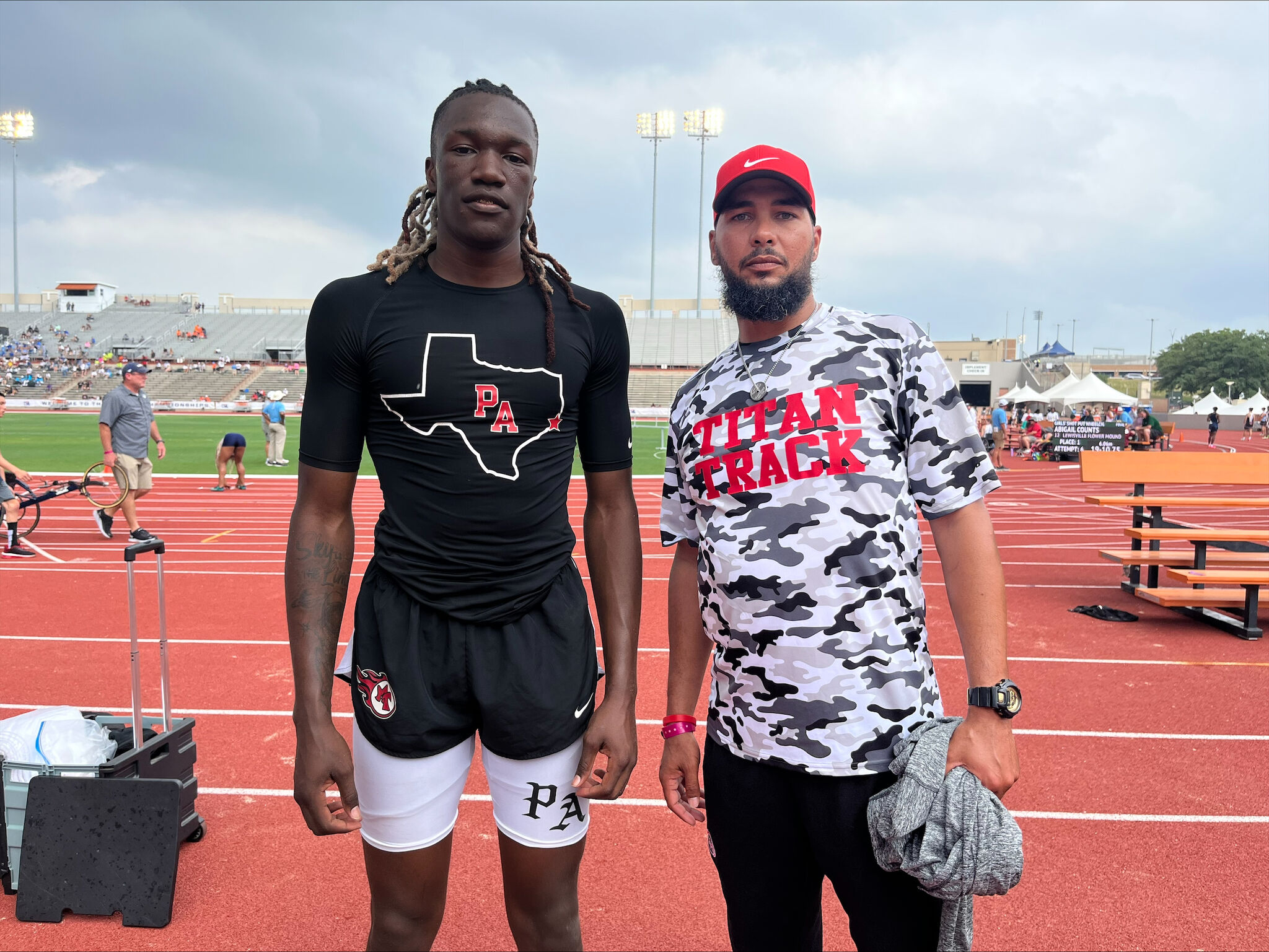 Memorial's Ke'Andre Jones competes in triple jump state championship