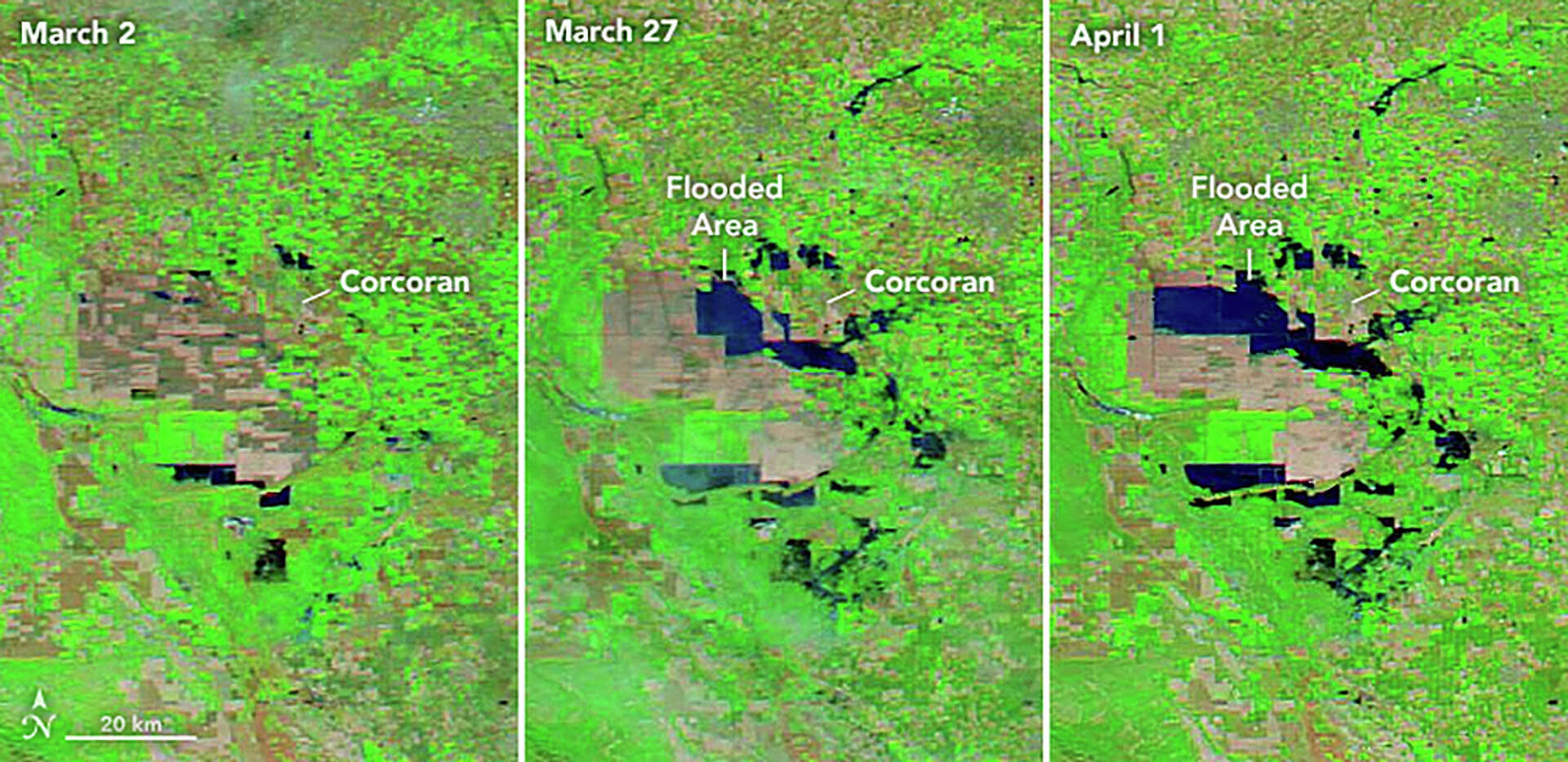 NASA images show the reappearance of a long-lost California lake