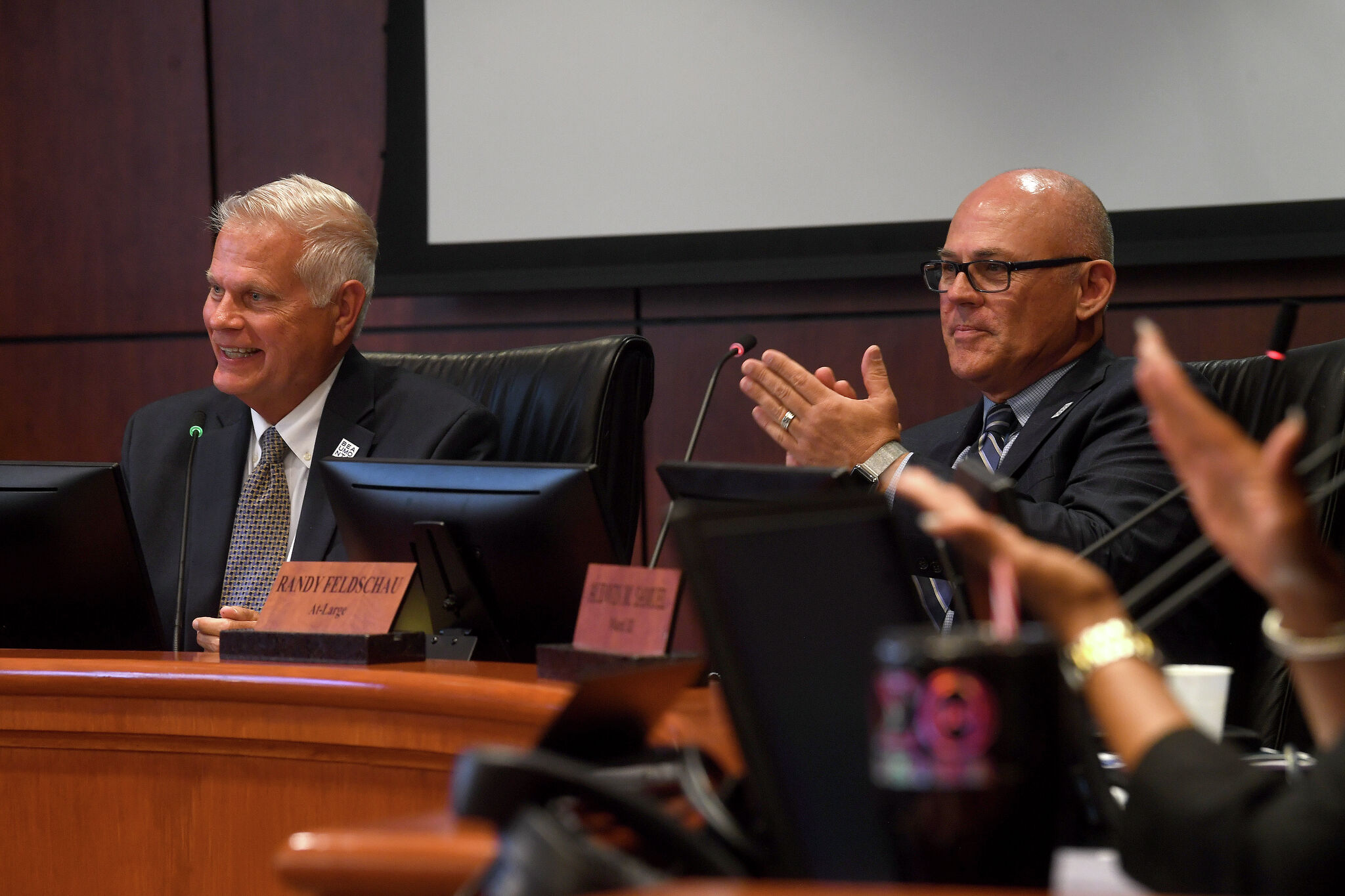 Mayor Roy West and returning council sworn in to office Tuesday