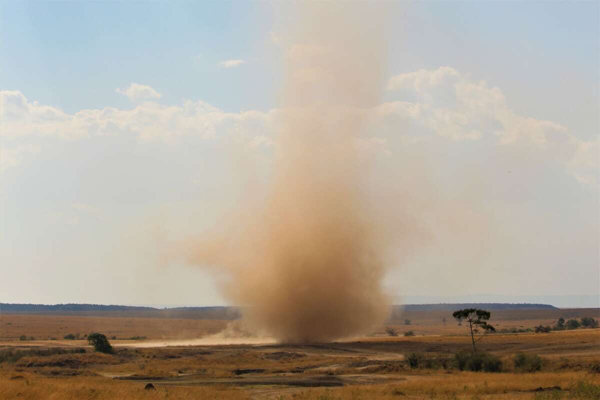 Video: Little league catcher caught in dust devil during game