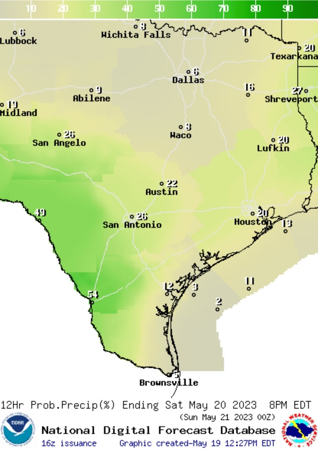 Possible rain, thunderstorms in Laredo forecast for Saturday, May 20