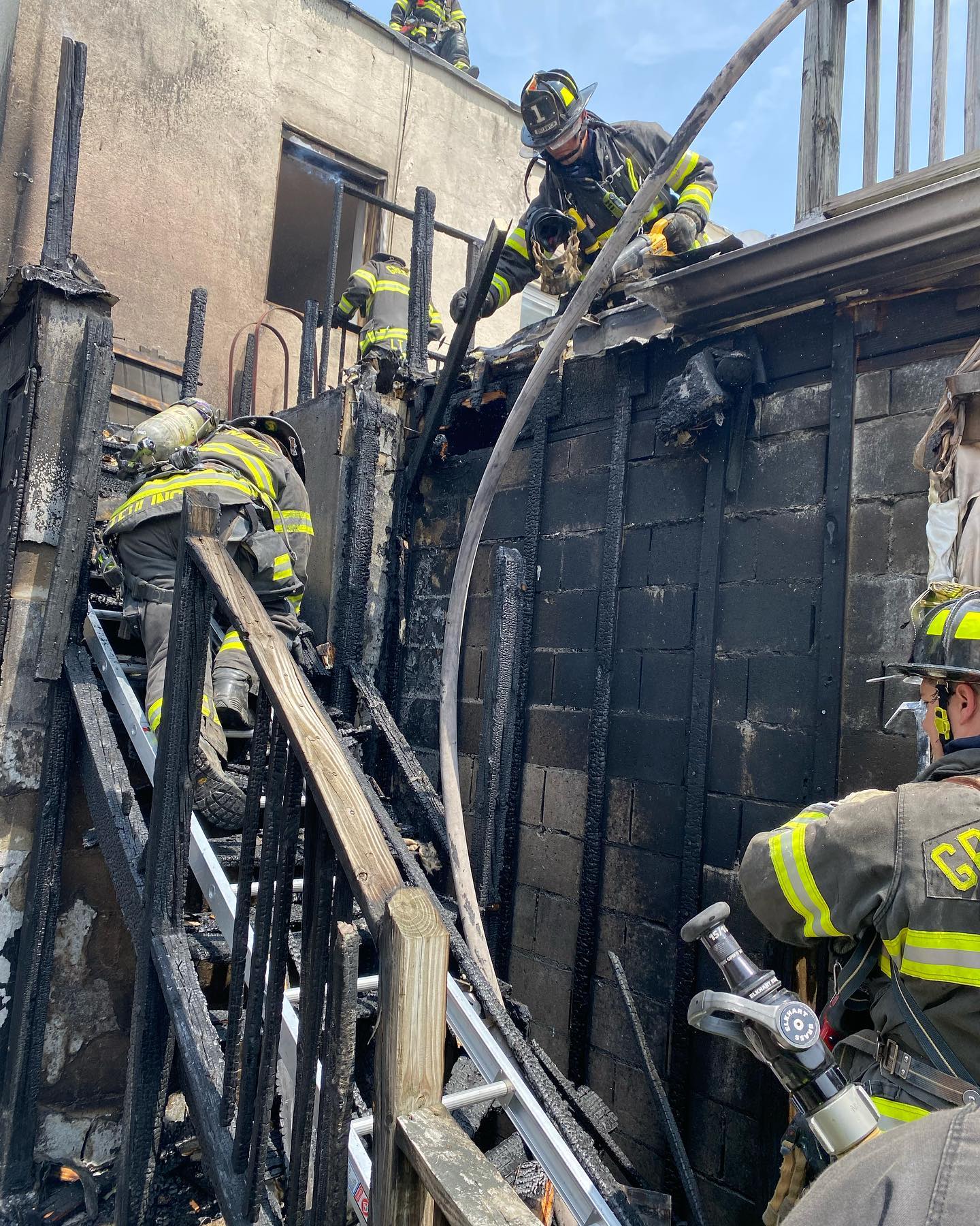 Fire on Greenwich Avenue sends police officer to hospital